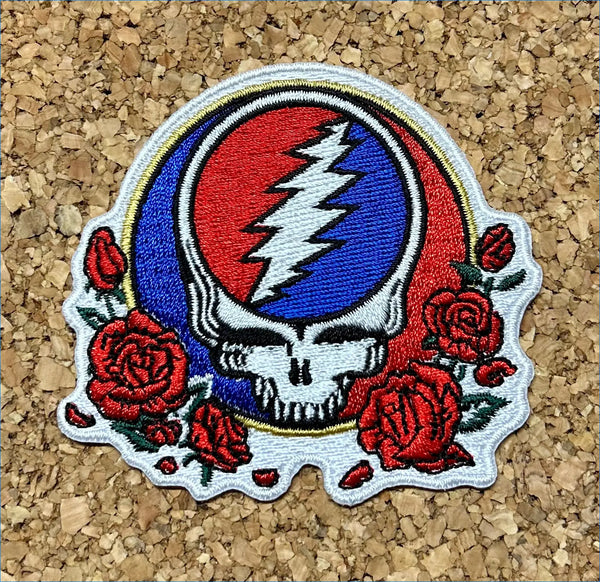 Grateful Dead Steal your Face Roses Embroidered Patch